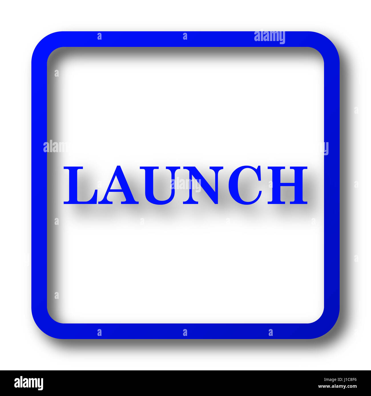 Launch icon. Launch website button on white background Stock Photo - Alamy