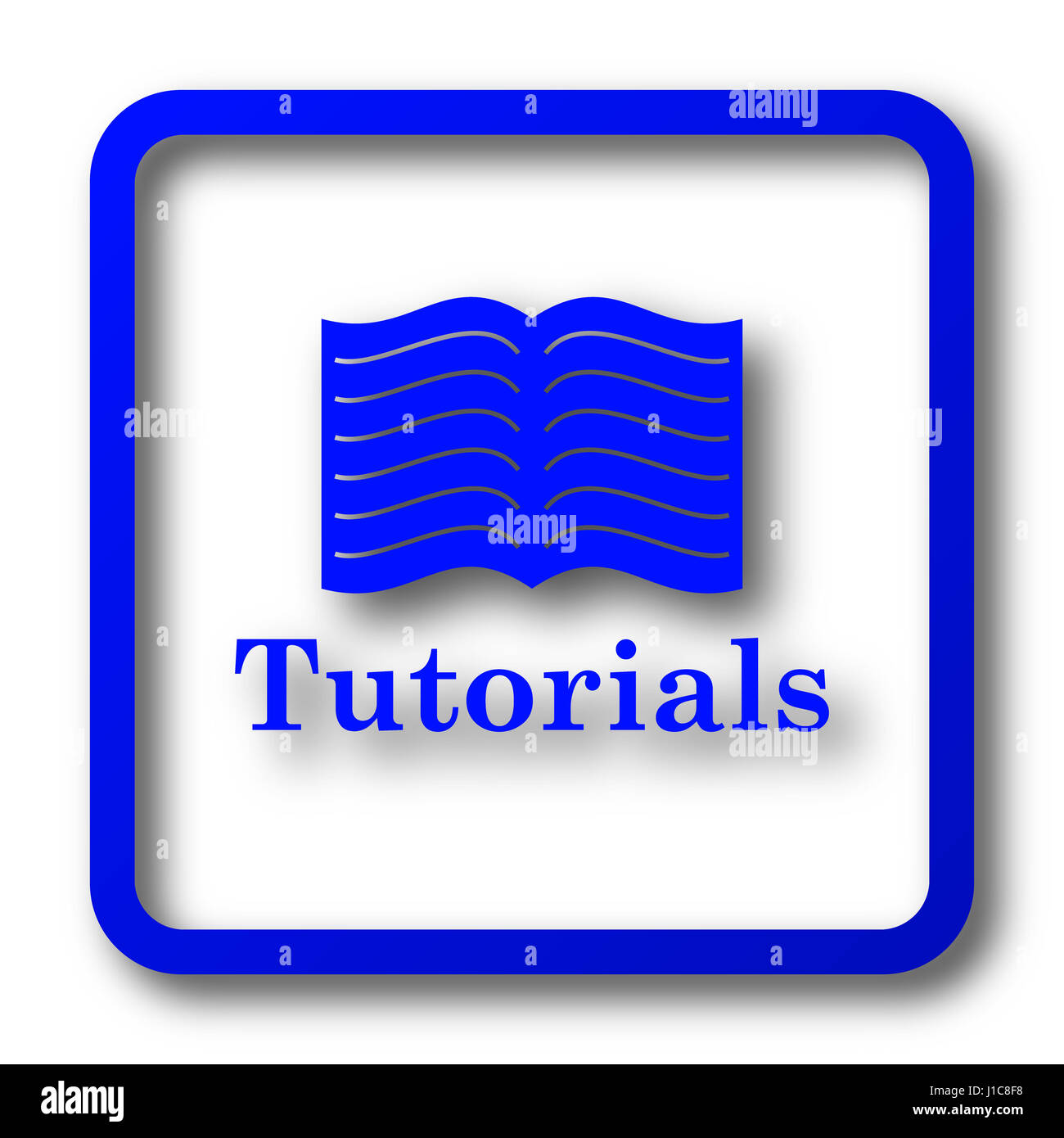 Tutorials icon. Tutorials website button on white background Stock ...