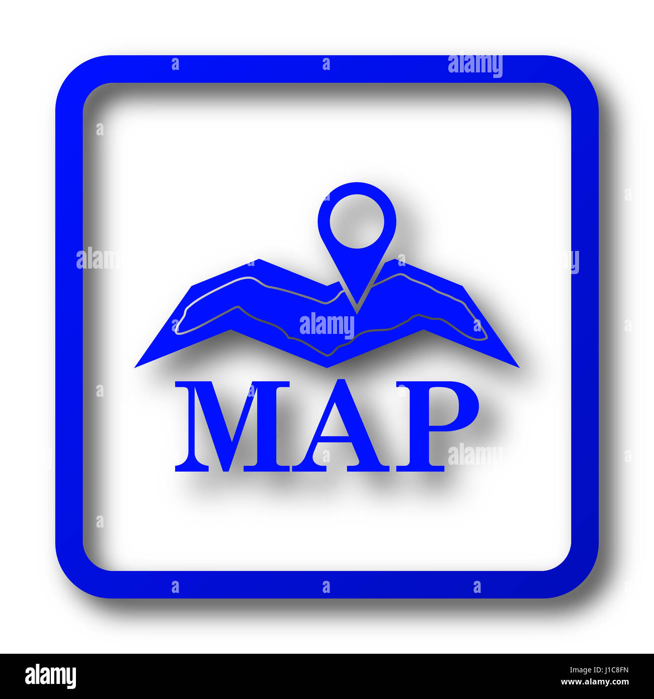Map icon. Map website button on white background Stock Photo - Alamy