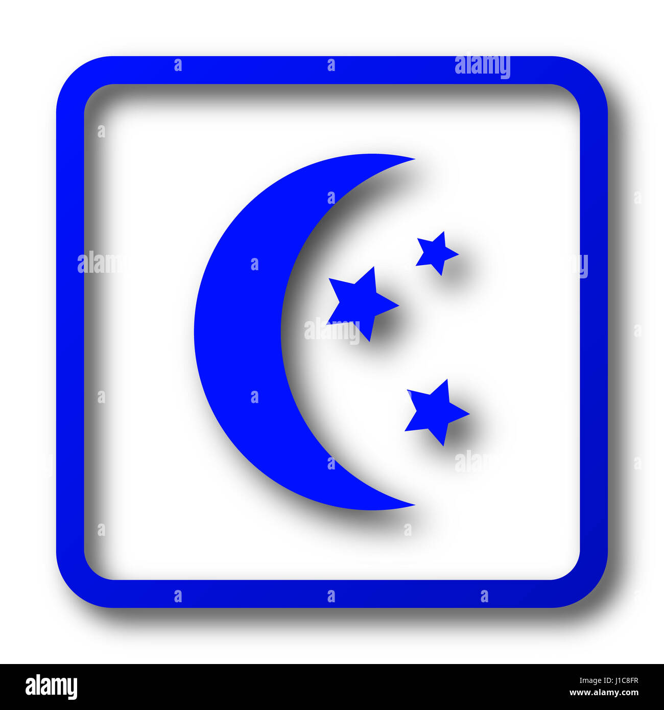 Moon icon. Moon website button on white background Stock Photo - Alamy