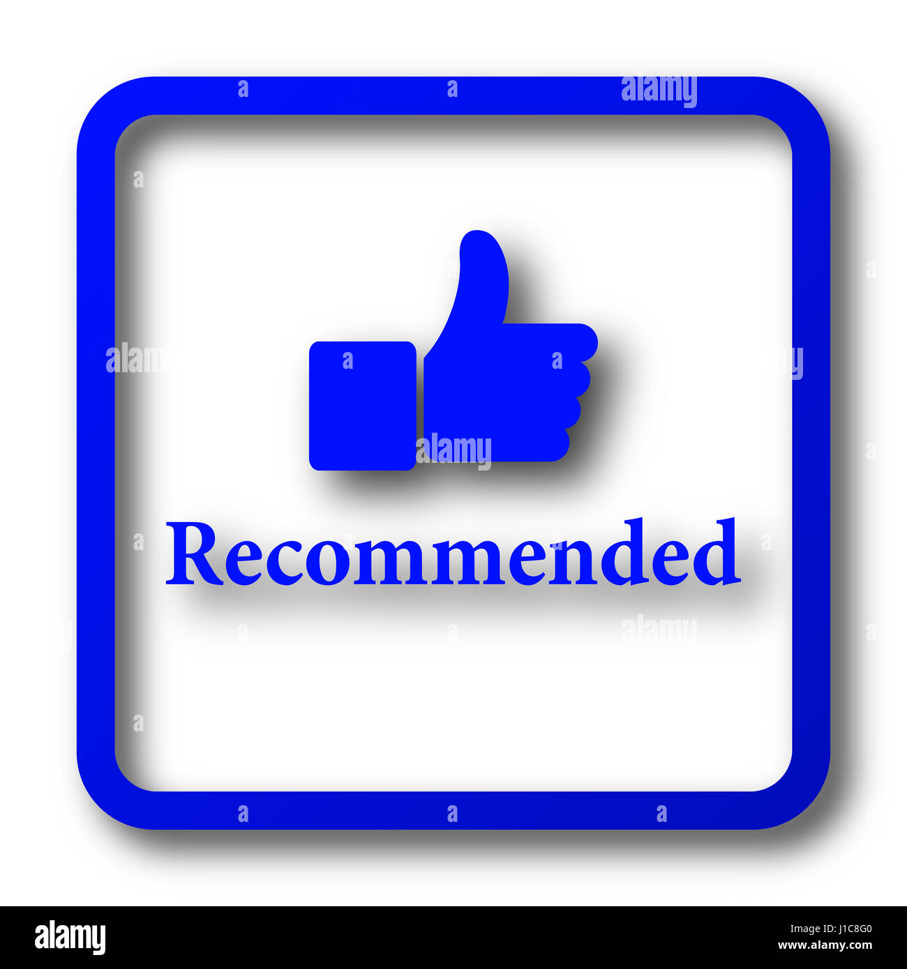 Recommended icon. Recommended website button on white background Stock ...