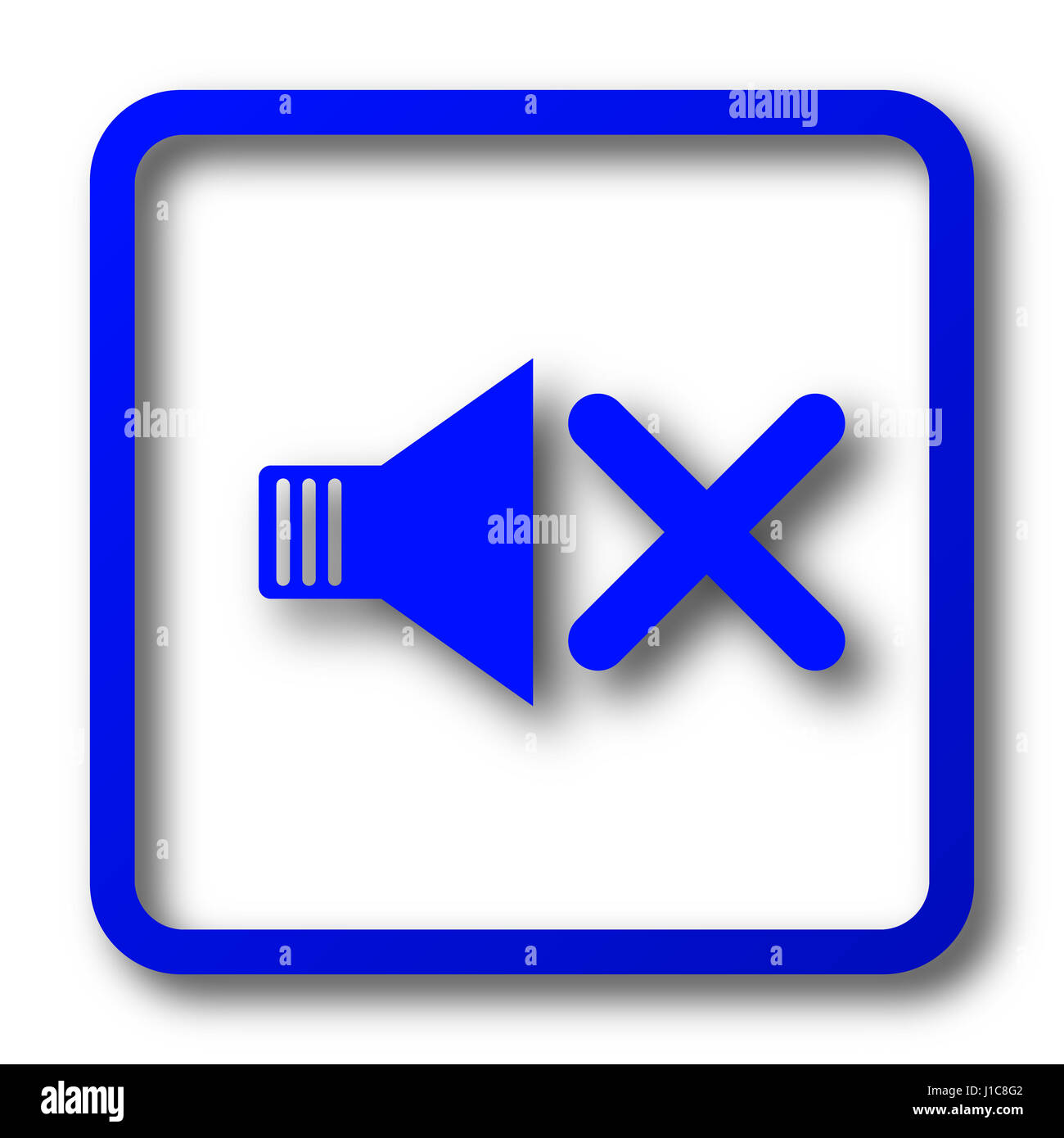 No sound icon. No sound website button on white background Stock Photo ...