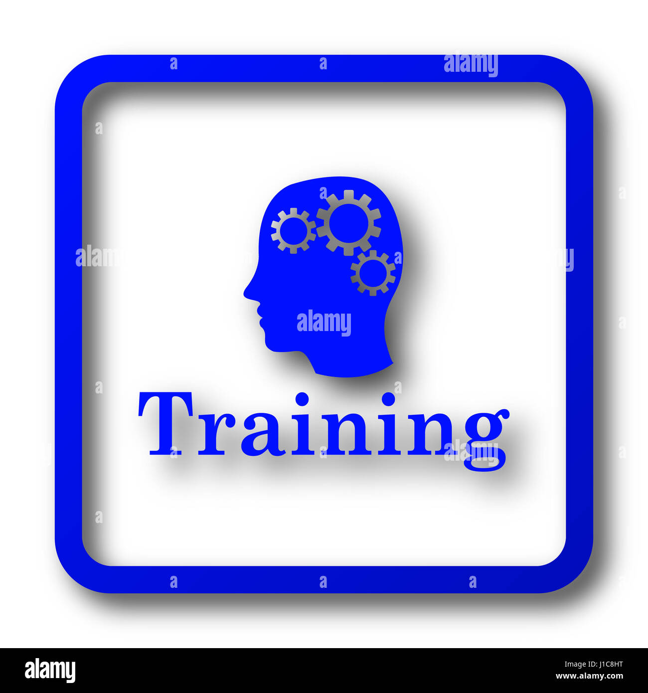 Training icon. Training website button on white background Stock Photo ...