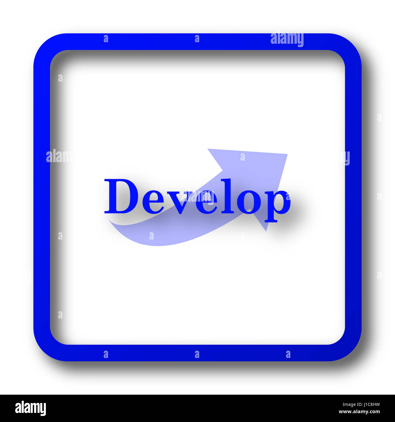 Develop icon. Develop website button on white background Stock Photo ...