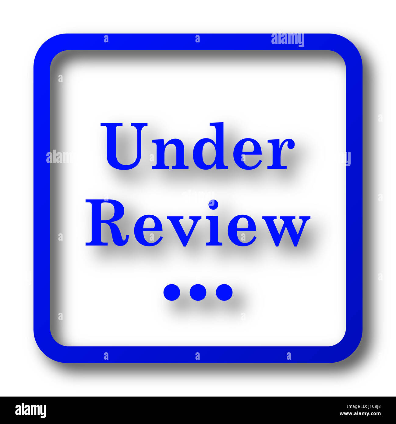 Under review icon. Under review website button on white background ...