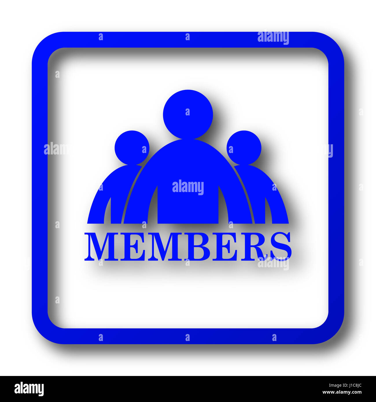 Members icon. Members website button on white background Stock Photo ...