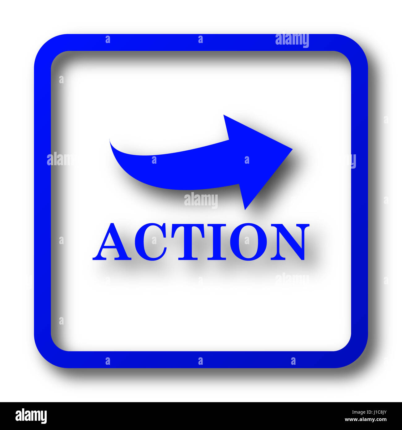 Action icon. Action website button on white background Stock Photo - Alamy
