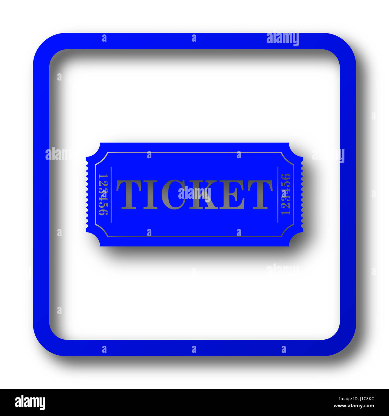 Cinema ticket icon. Cinema ticket website button on white background ...