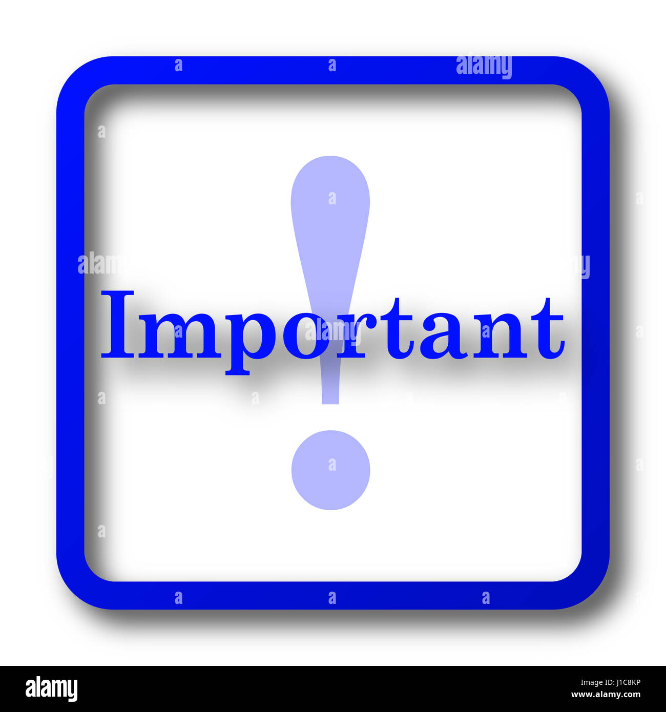 Important icon. Important website button on white background Stock ...