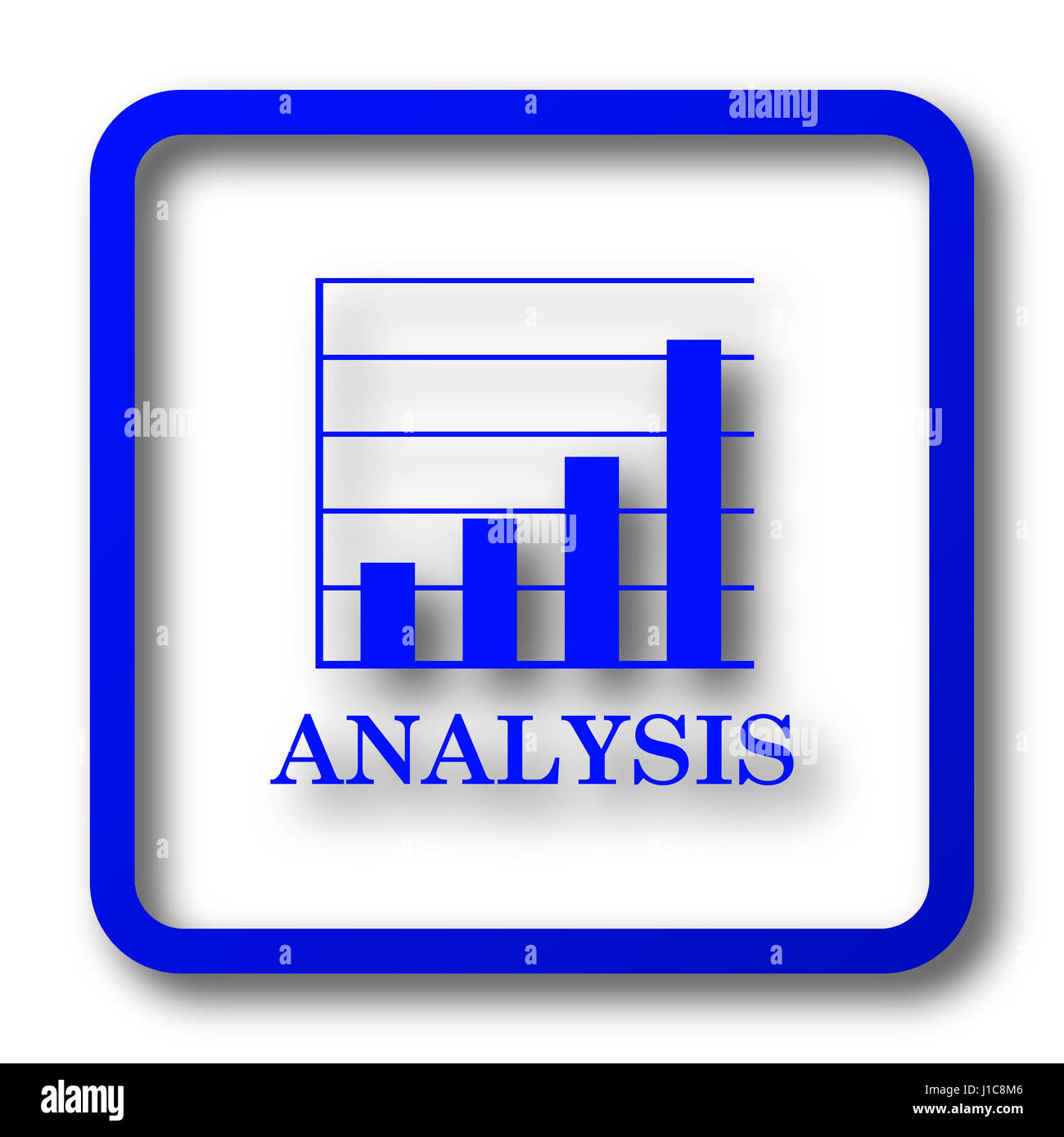 Analysis icon. Analysis website button on white background Stock Photo ...