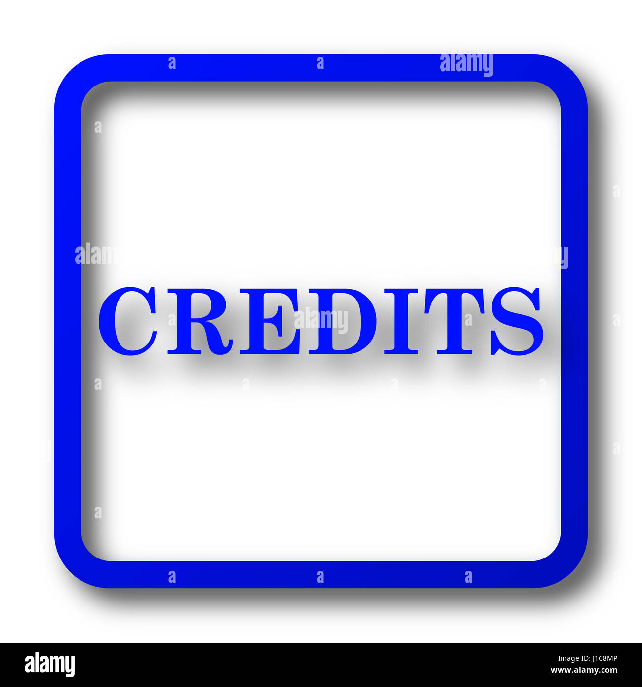 Credits icon. Credits website button on white background Stock Photo ...