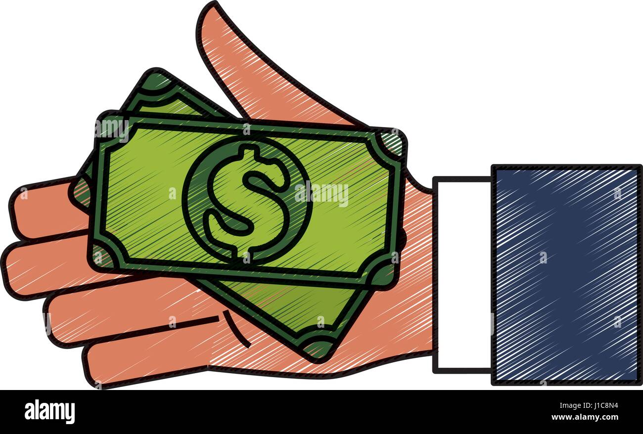 Hand with cash Stock Vector Image & Art - Alamy