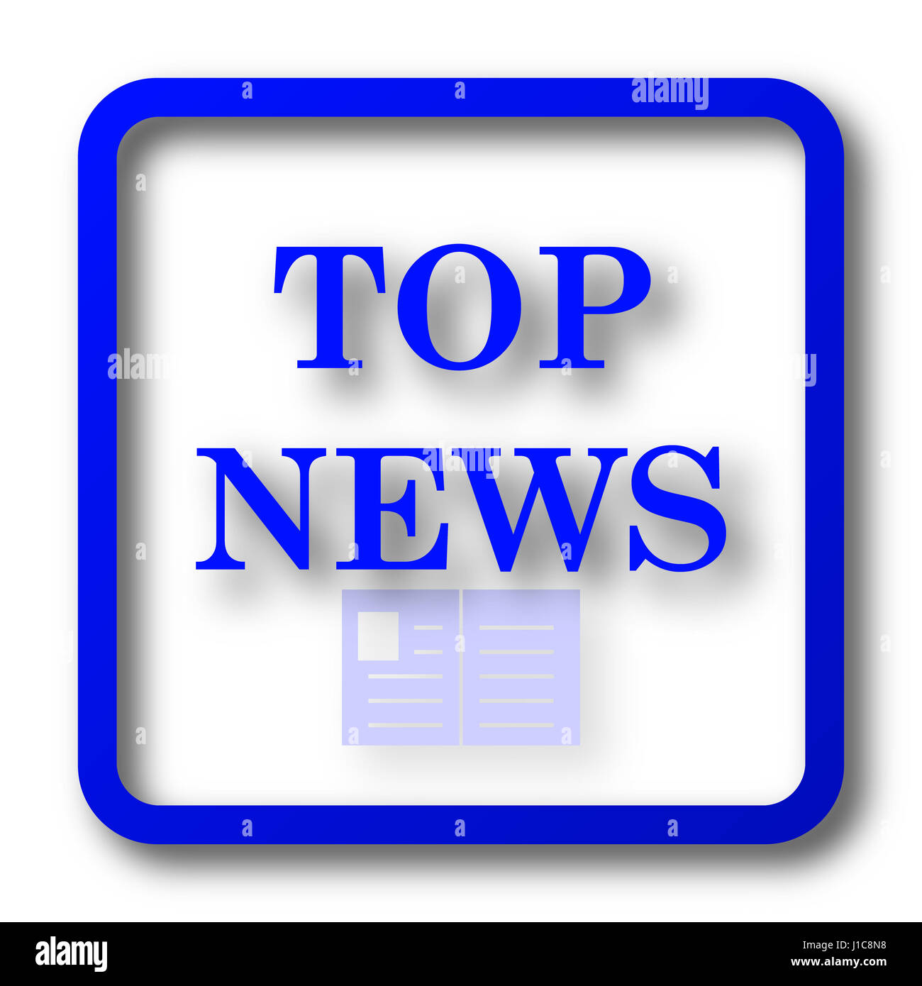 Top news icon. Top news website button on white background Stock Photo ...