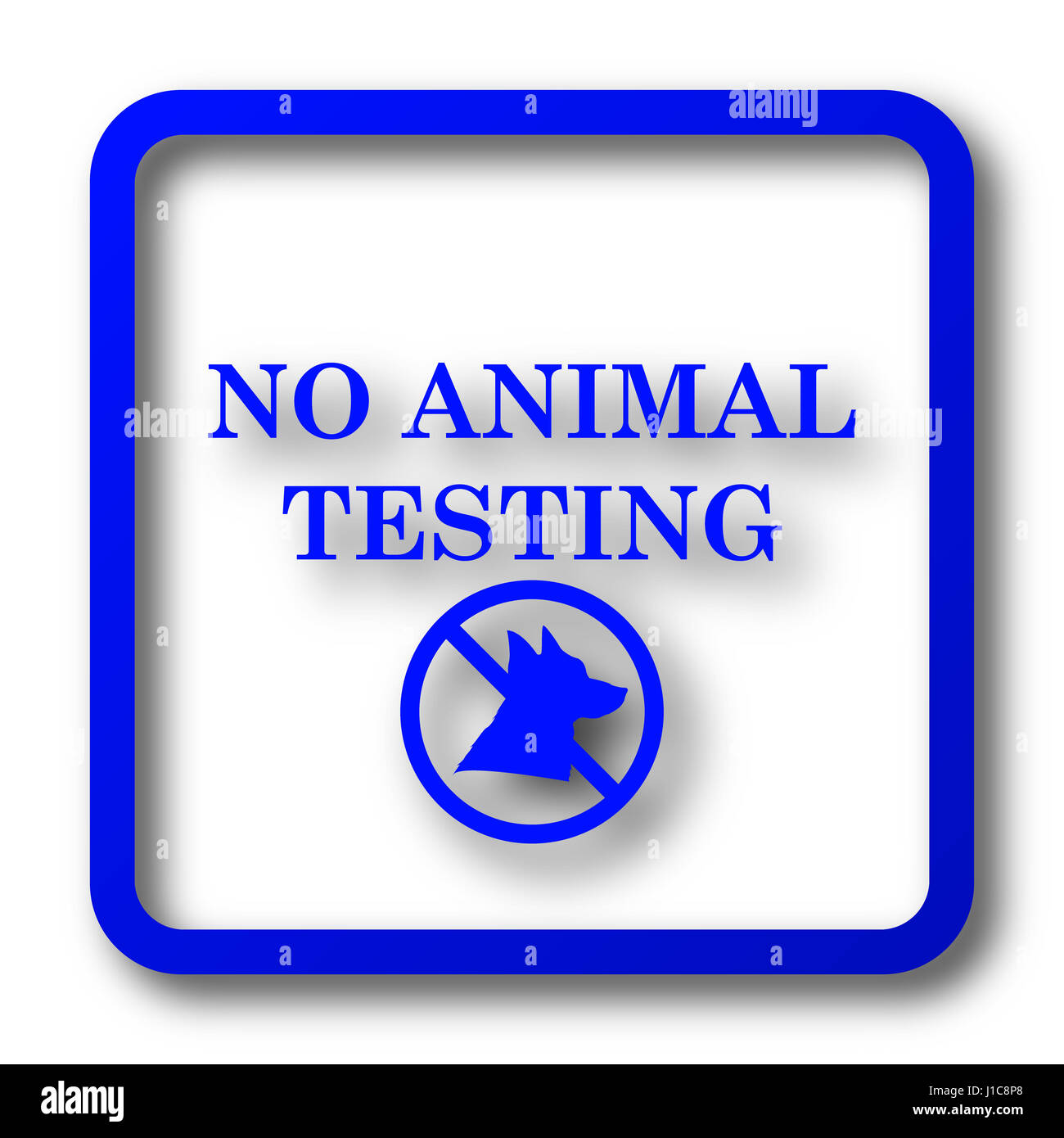 No animal testing icon. No animal testing website button on white ...