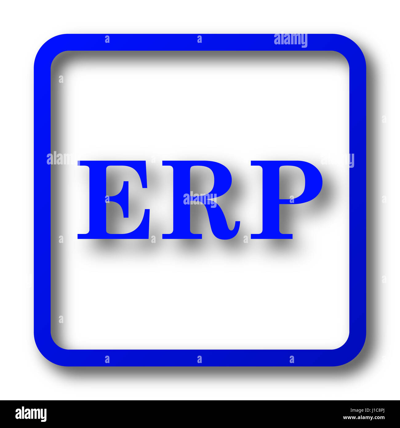 ERP icon. ERP website button on white background Stock Photo - Alamy