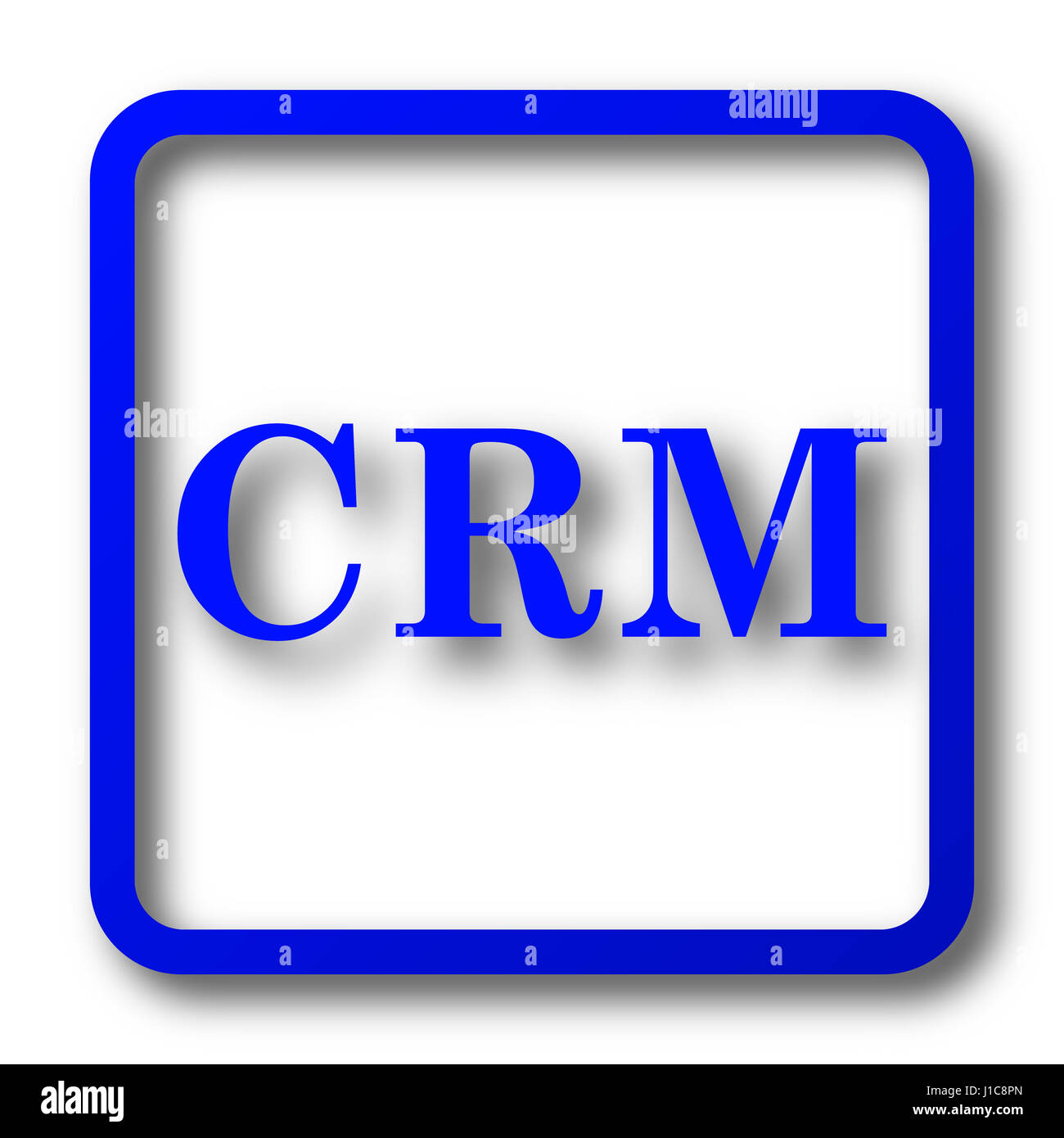 CRM icon. CRM website button on white background Stock Photo - Alamy