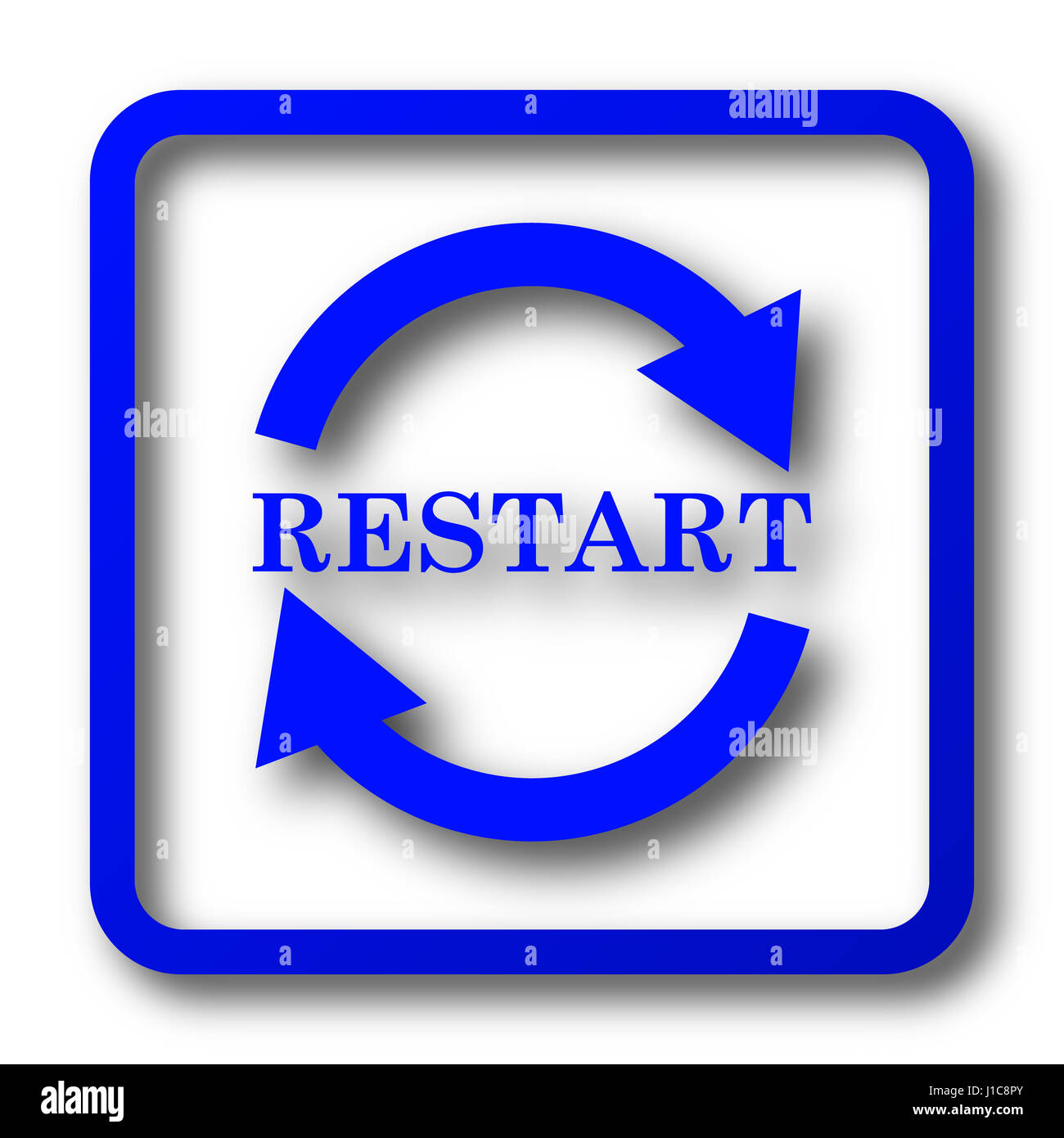 Restart icon. Restart website button on white background Stock Photo ...