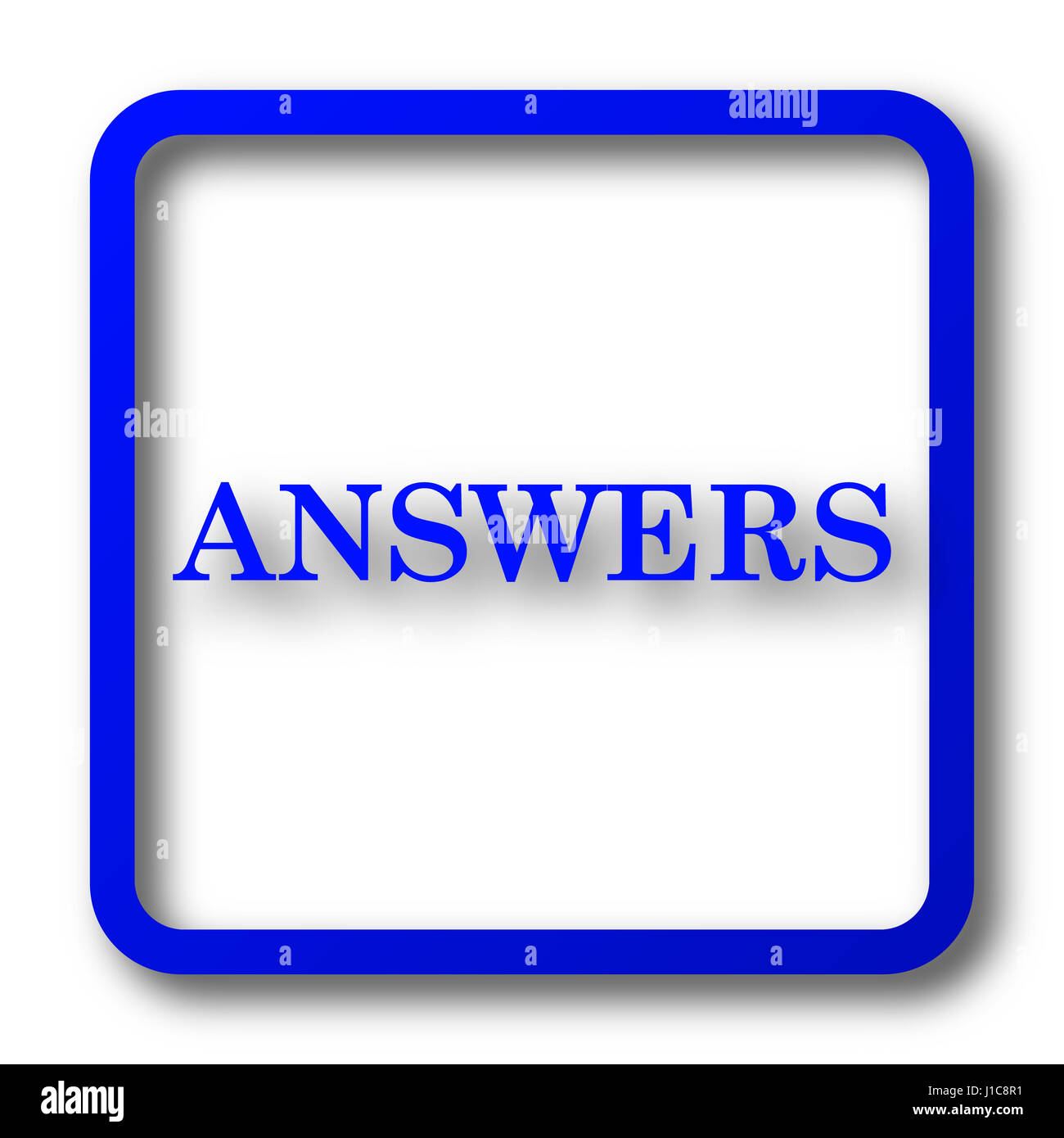 Answers icon. Answers website button on white background Stock Photo ...