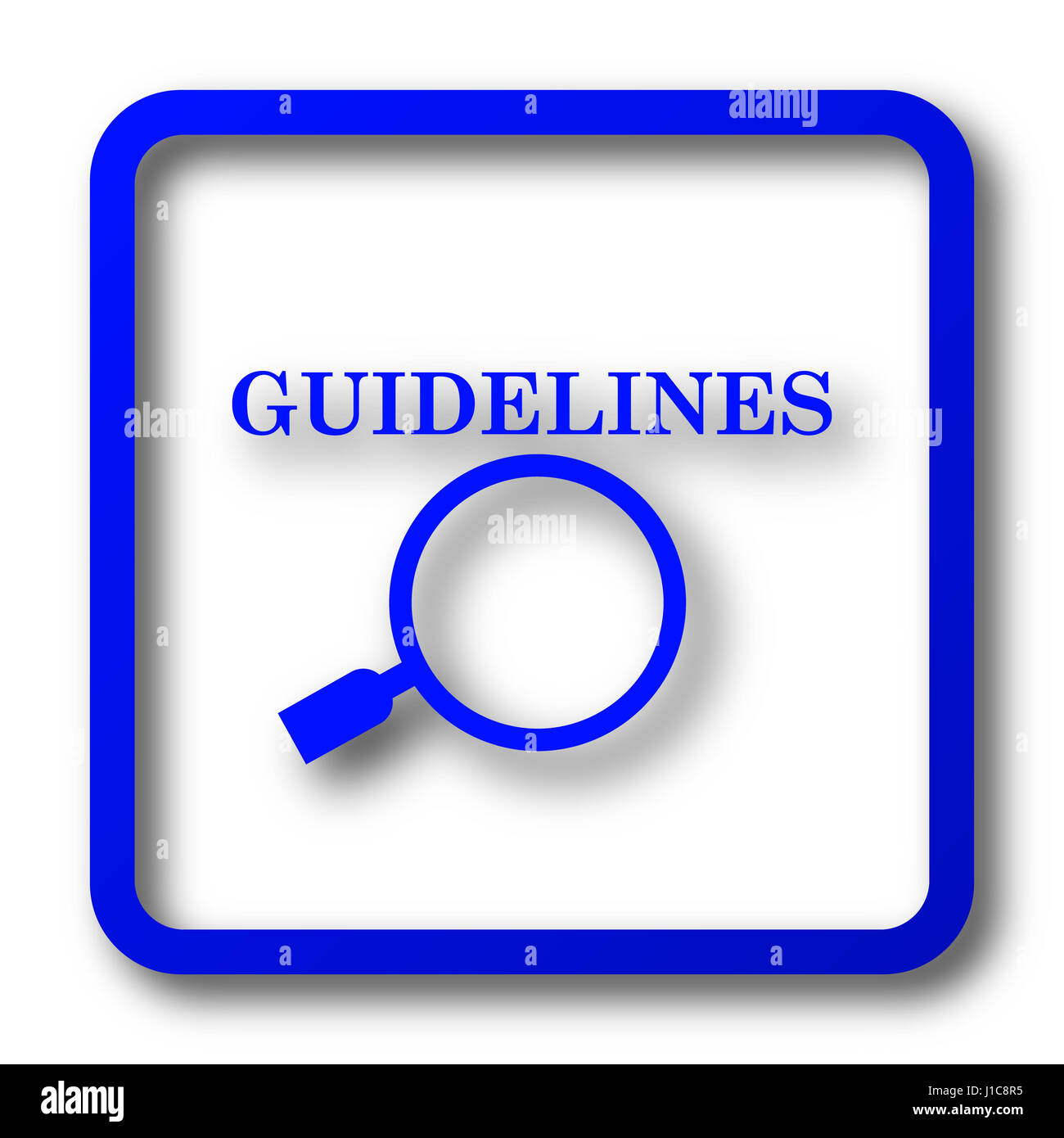 Guidelines icon. Guidelines website button on white background Stock ...