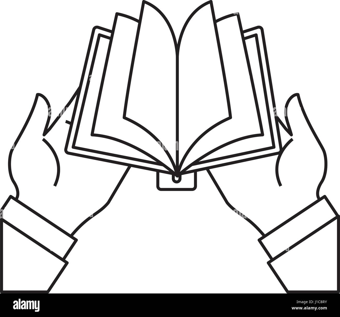Hands holding a book Stock Vector Image & Art - Alamy