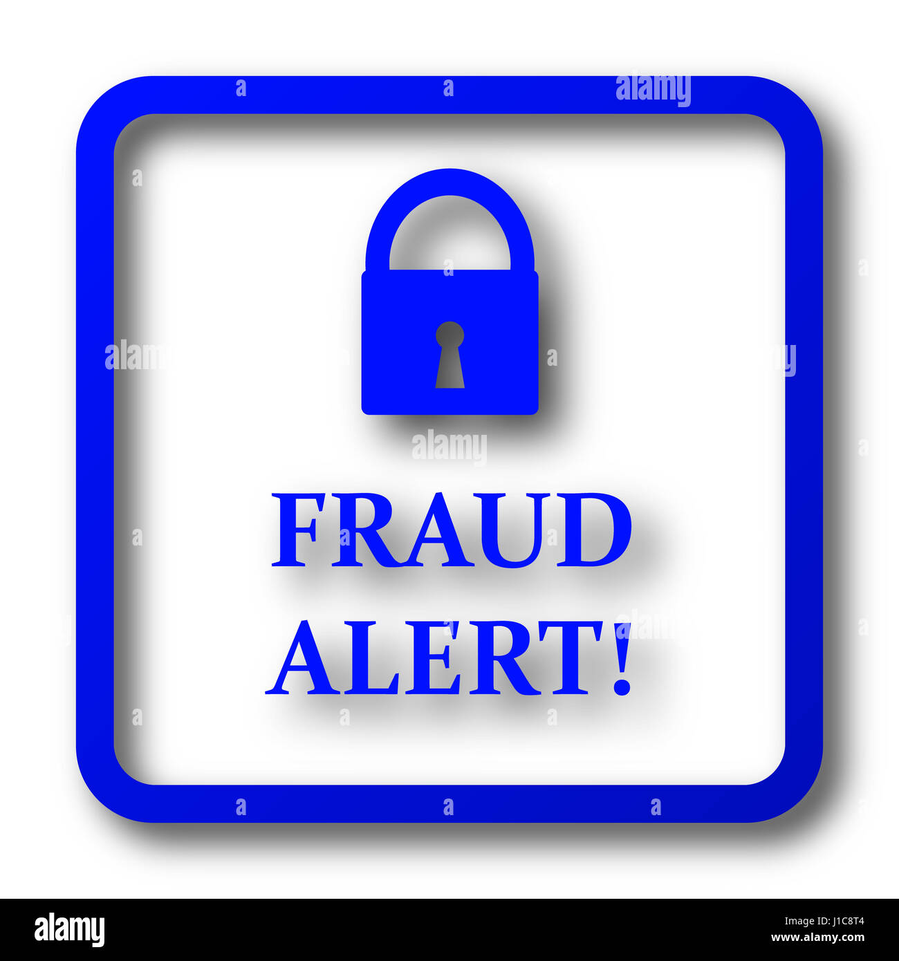 Fraud alert icon. Fraud alert website button on white background Stock ...