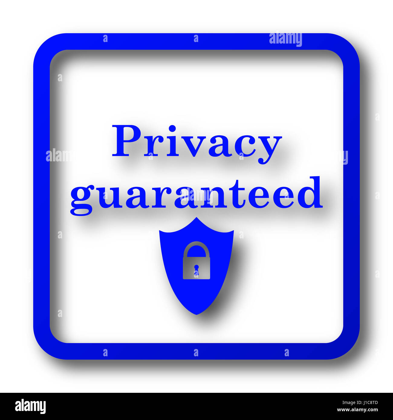 Privacy guaranteed icon. Privacy guaranteed website button on white ...