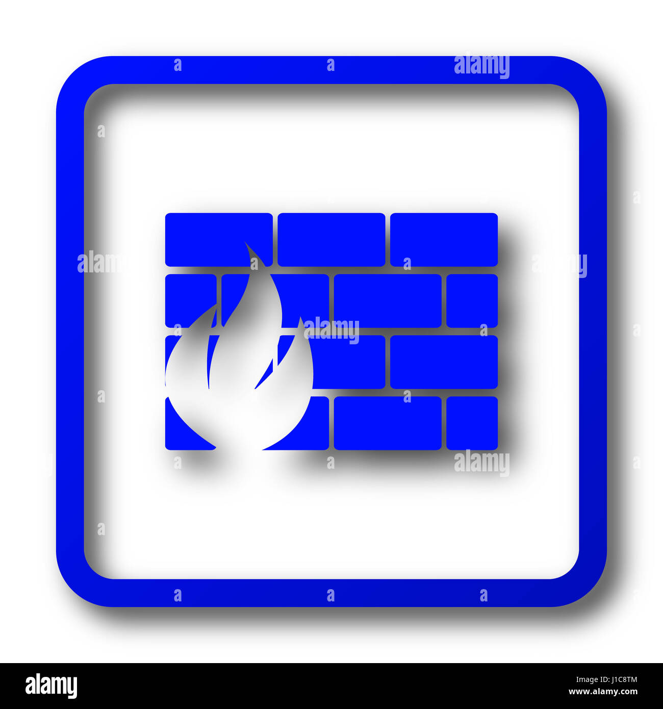 Firewall icon. Firewall website button on white background Stock Photo ...