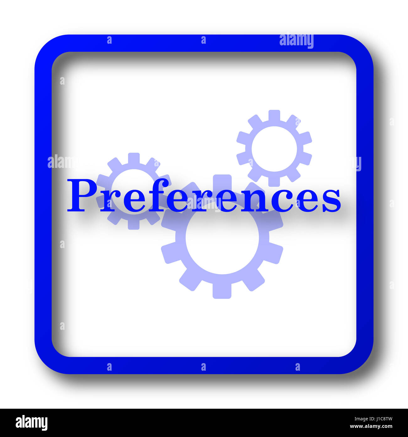 Preferences icon. Preferences website button on white background Stock ...