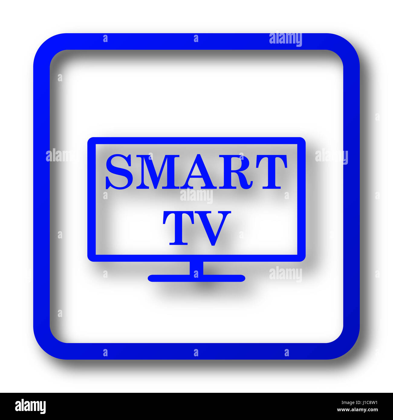 Smart tv icon. Smart tv website button on white background Stock Photo ...