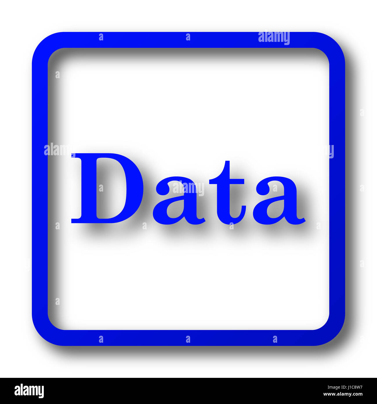 Data icon. Data website button on white background Stock Photo - Alamy