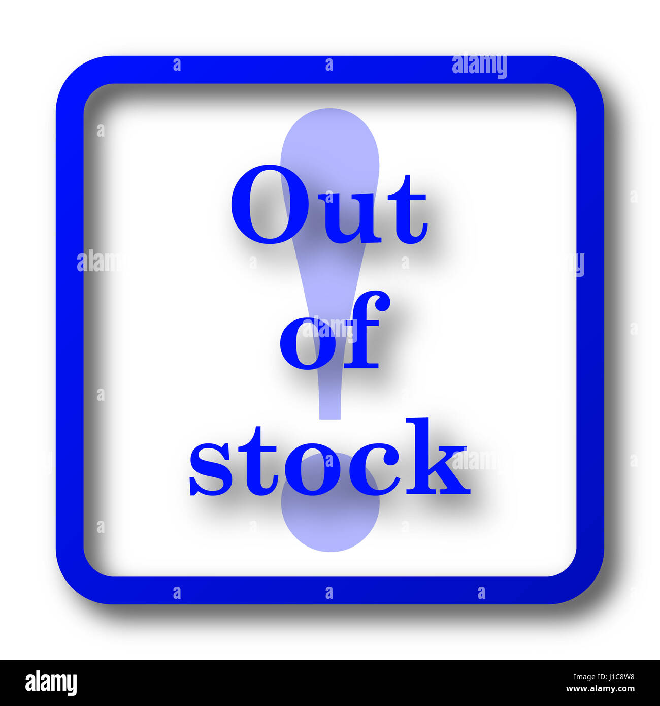 Out of stock icon. Out of stock website button on white background ...