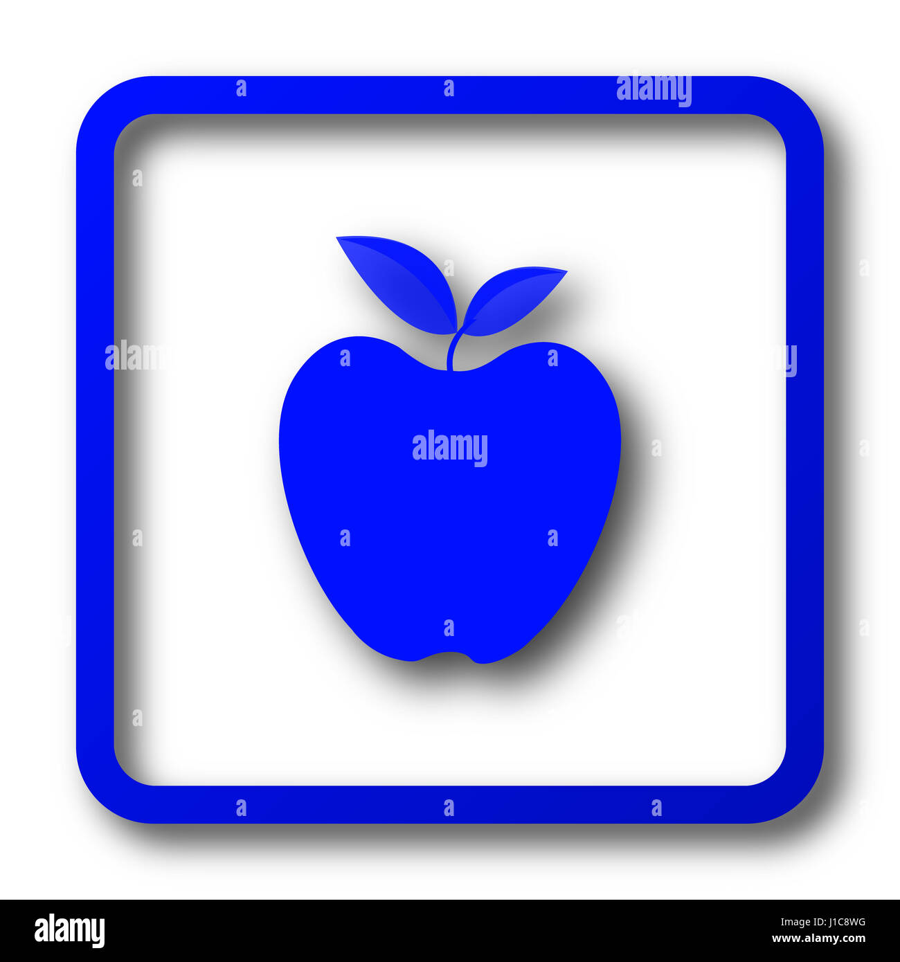 Apple icon. Apple website button on white background Stock Photo - Alamy