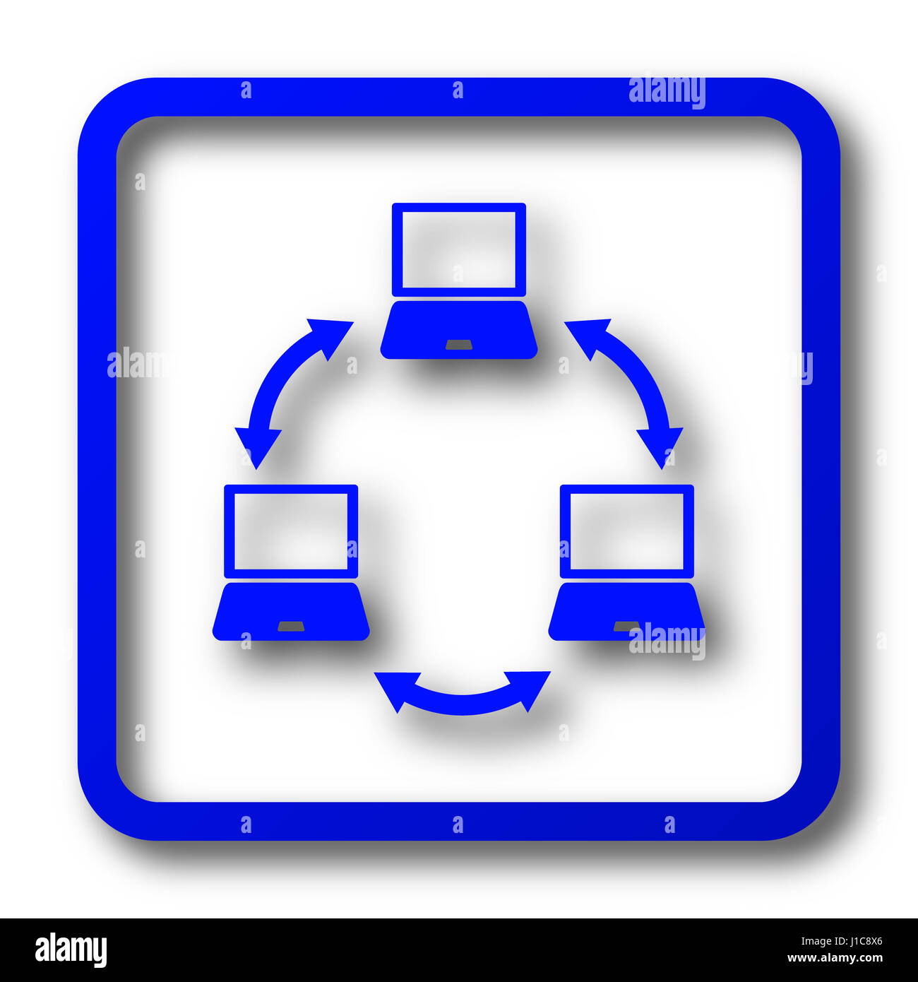 Computer network icon. Computer network website button on white ...