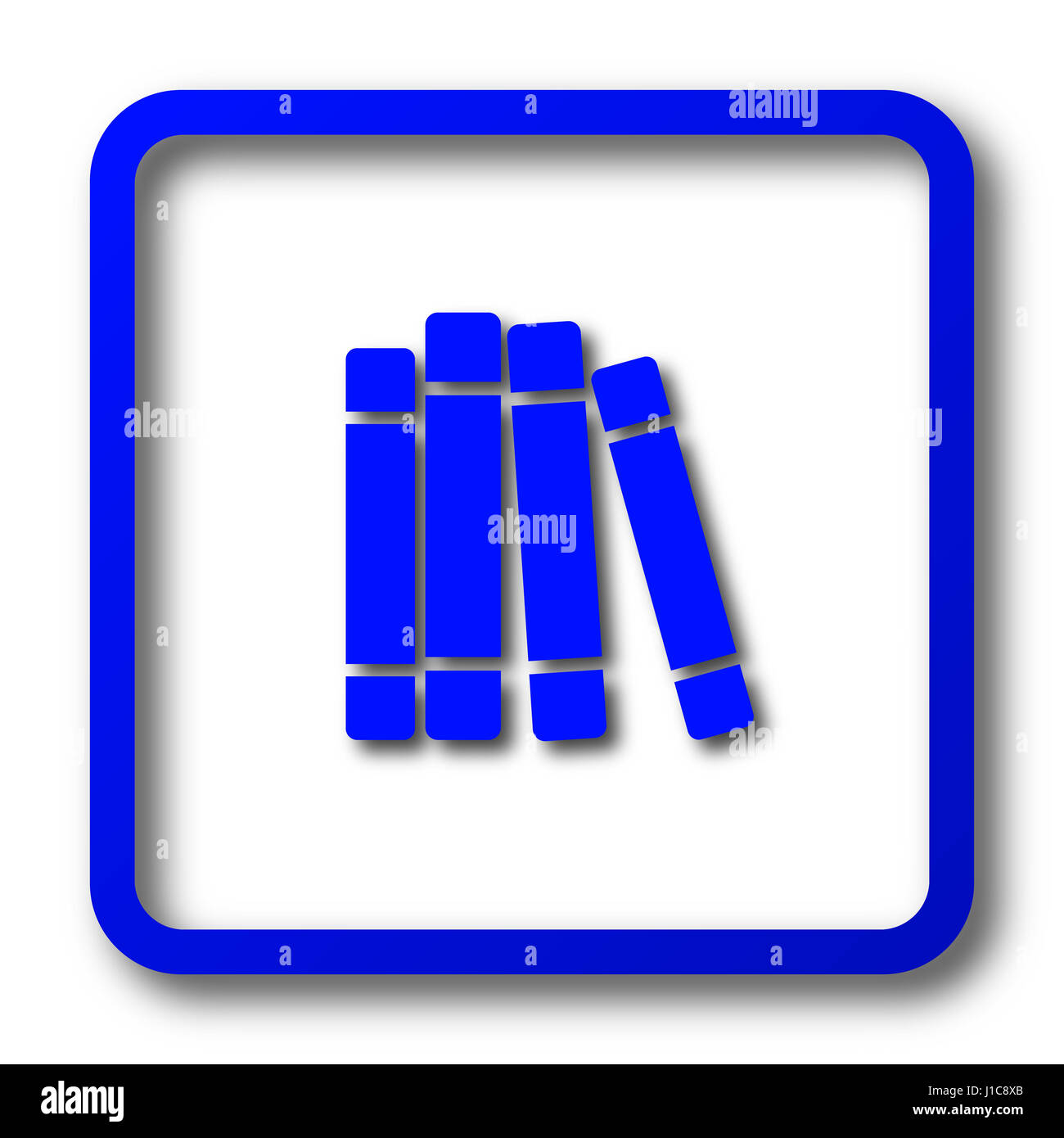 Books library icon. Books library website button on white background ...