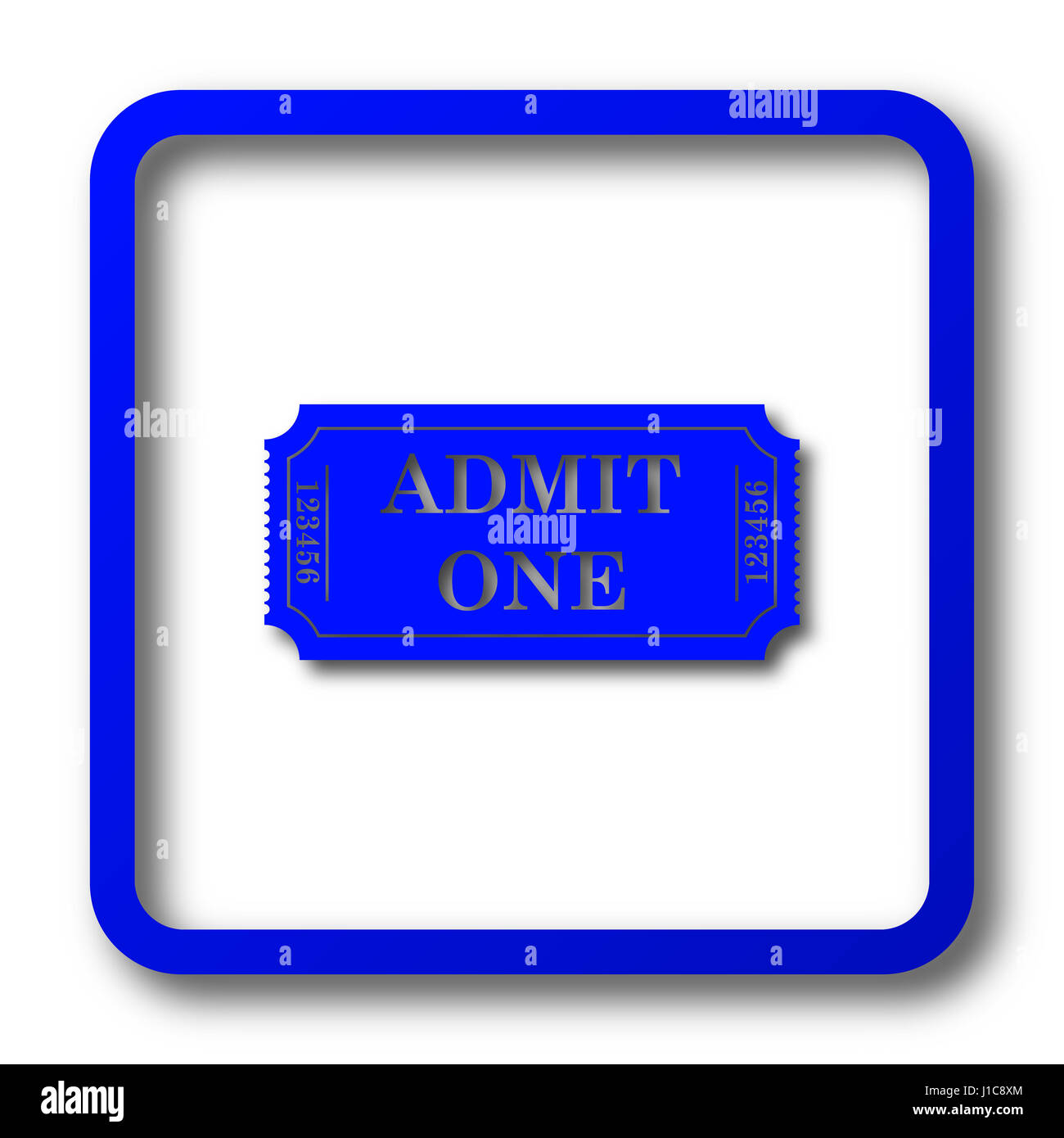 Admin one ticket icon. Admin one ticket website button on white ...