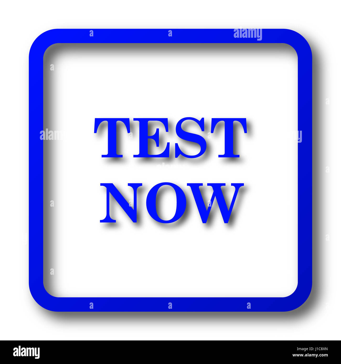 Test now icon. Test now website button on white background Stock Photo ...