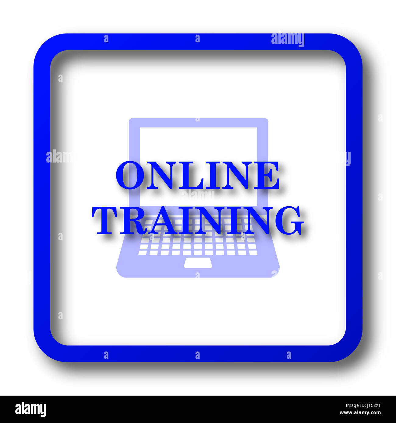 Online training icon. Online training website button on white ...