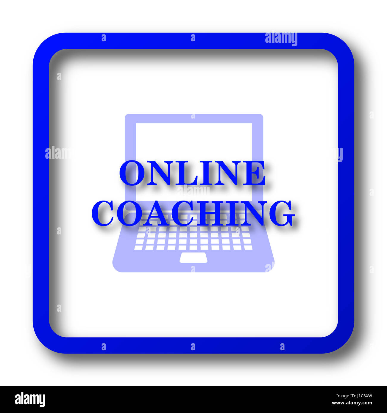Online coaching icon. Online coaching website button on white ...