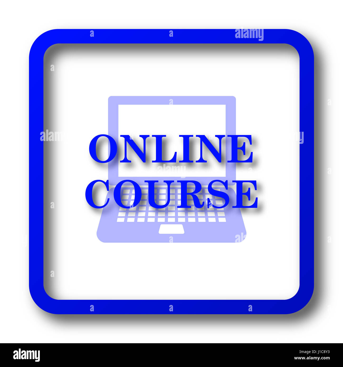 Online course icon. Online course website button on white background ...