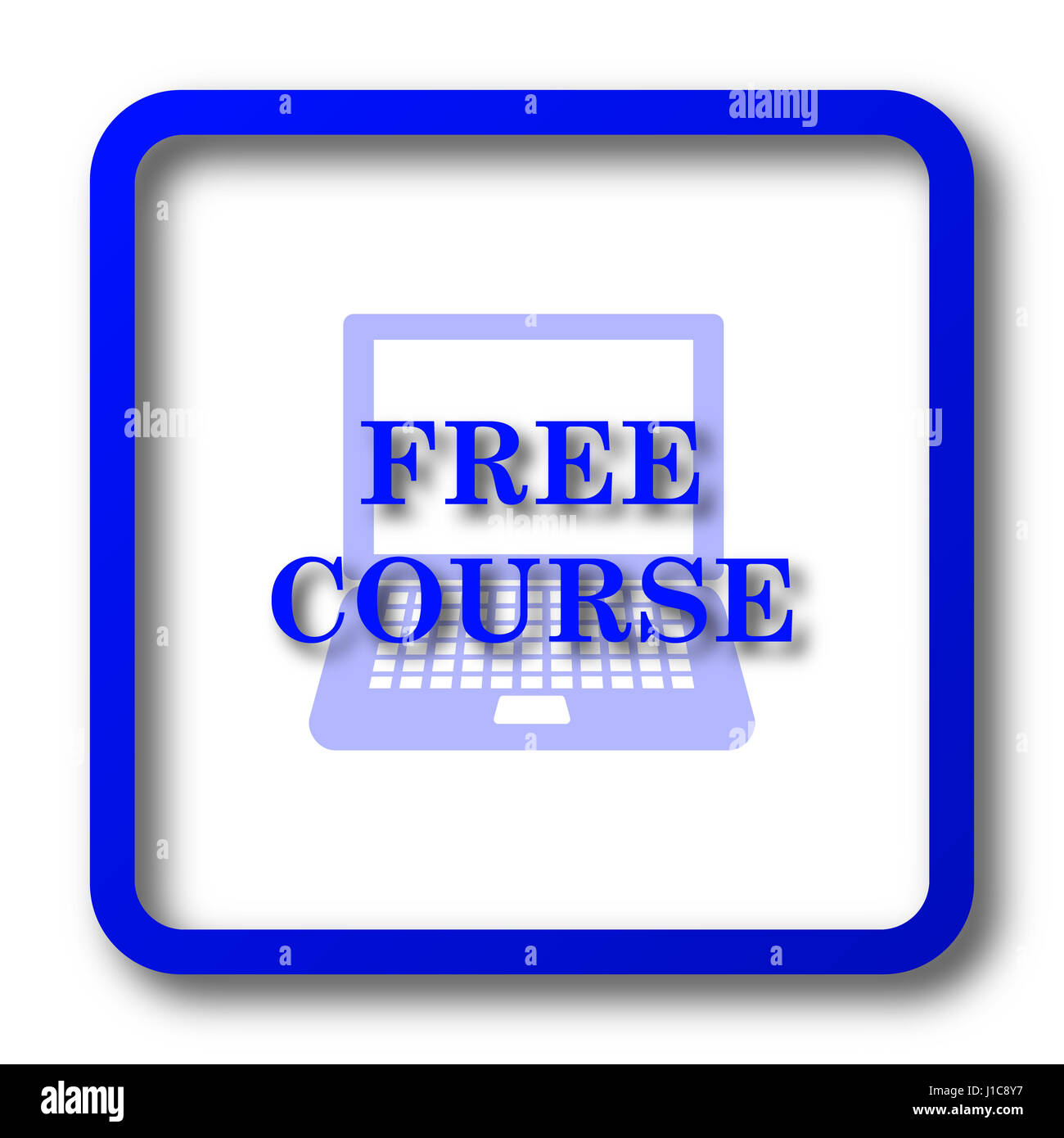 Free course icon. Free course website button on white background Stock ...