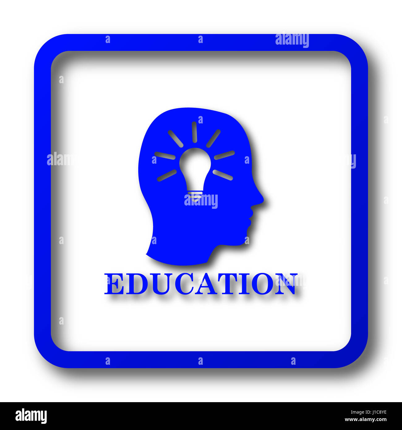 Education icon. Education website button on white background Stock ...