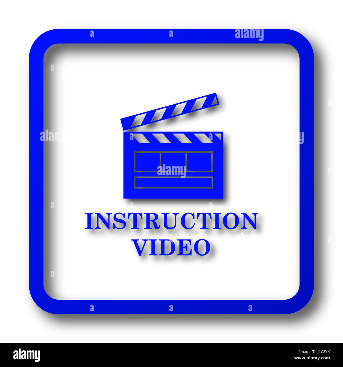 Instruction video icon. Instruction video website button on white ...