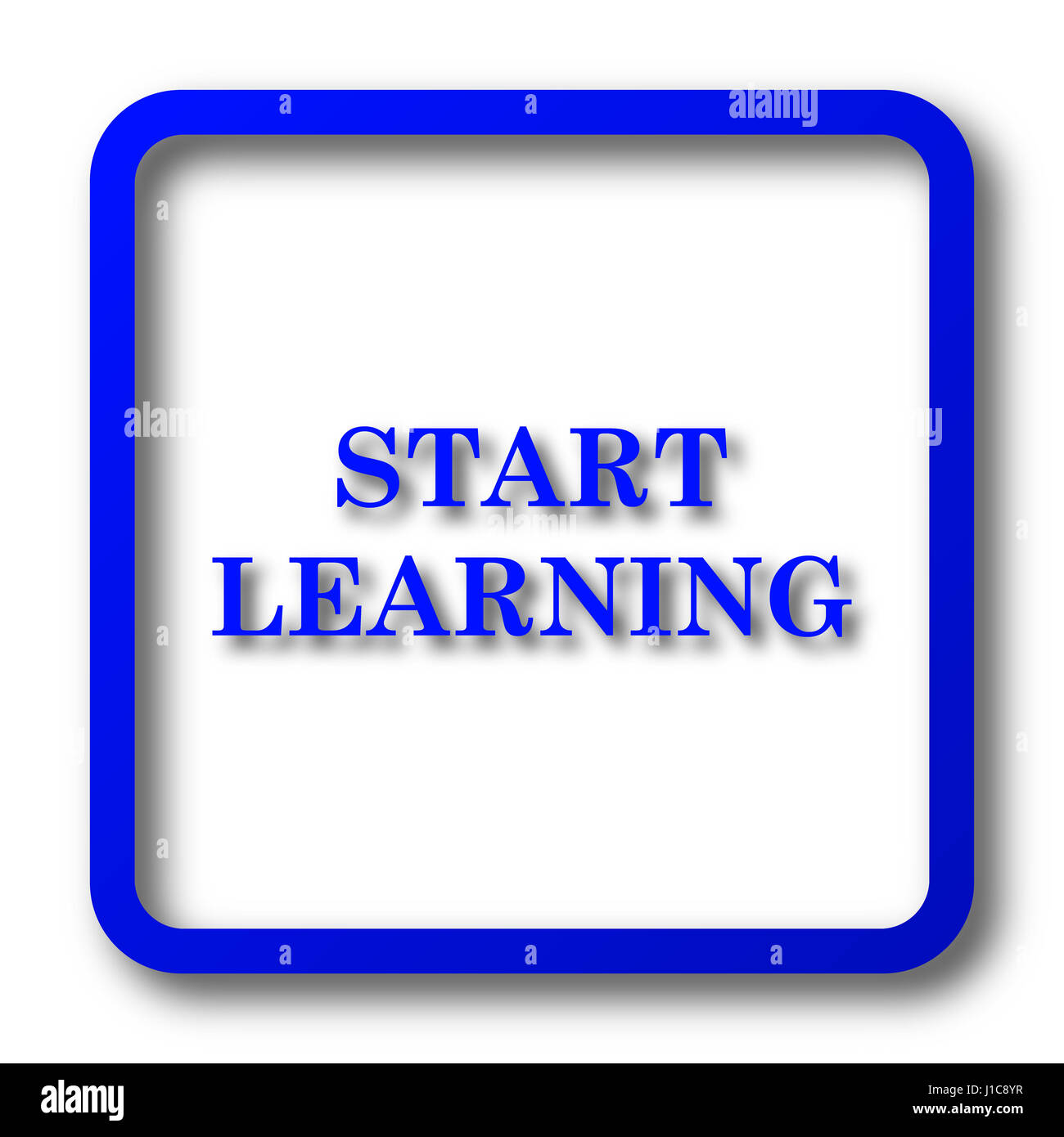 Start learn icon. Start learn website button on white background Stock ...