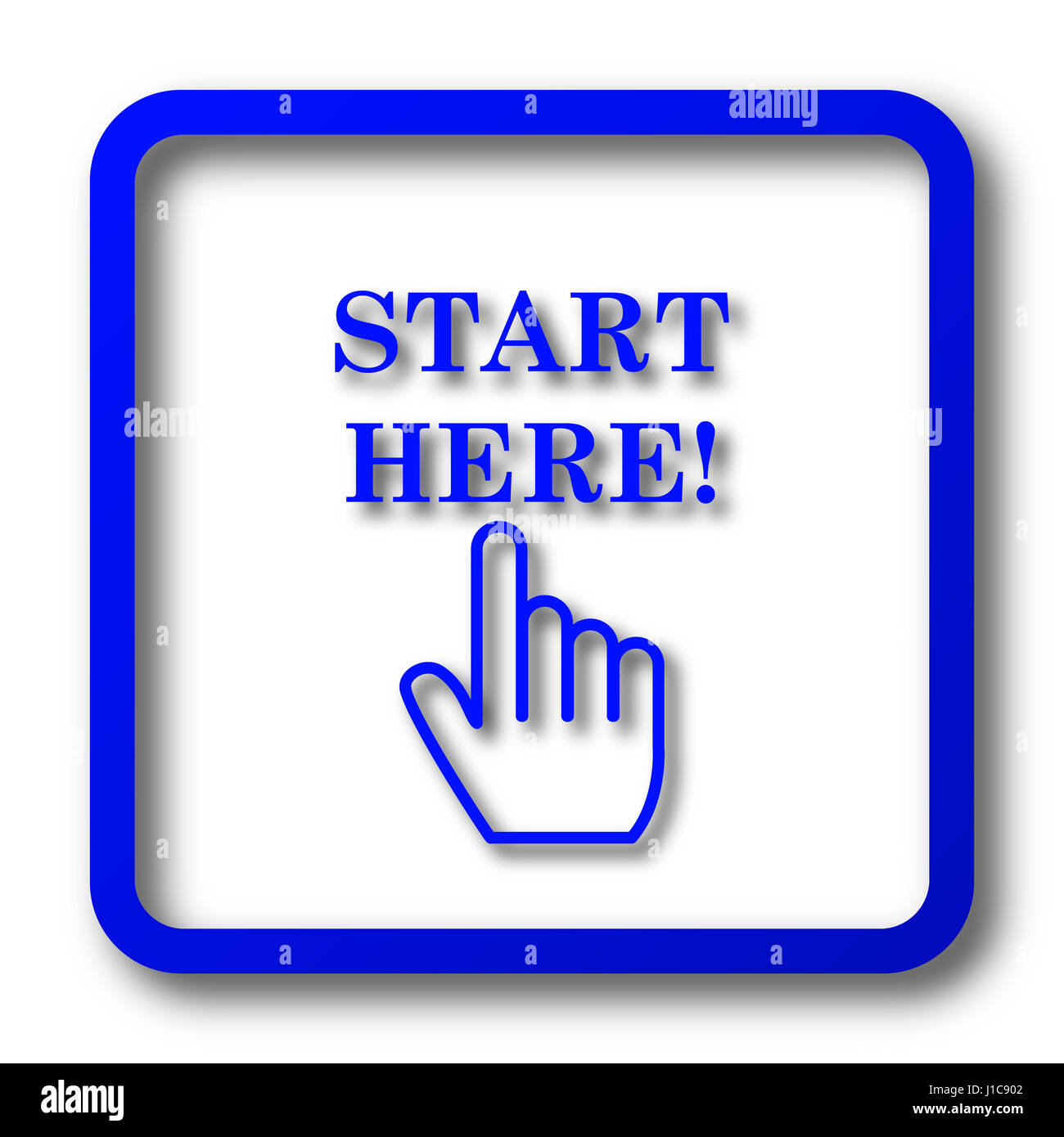 Start here icon. Start here website button on white background Stock ...