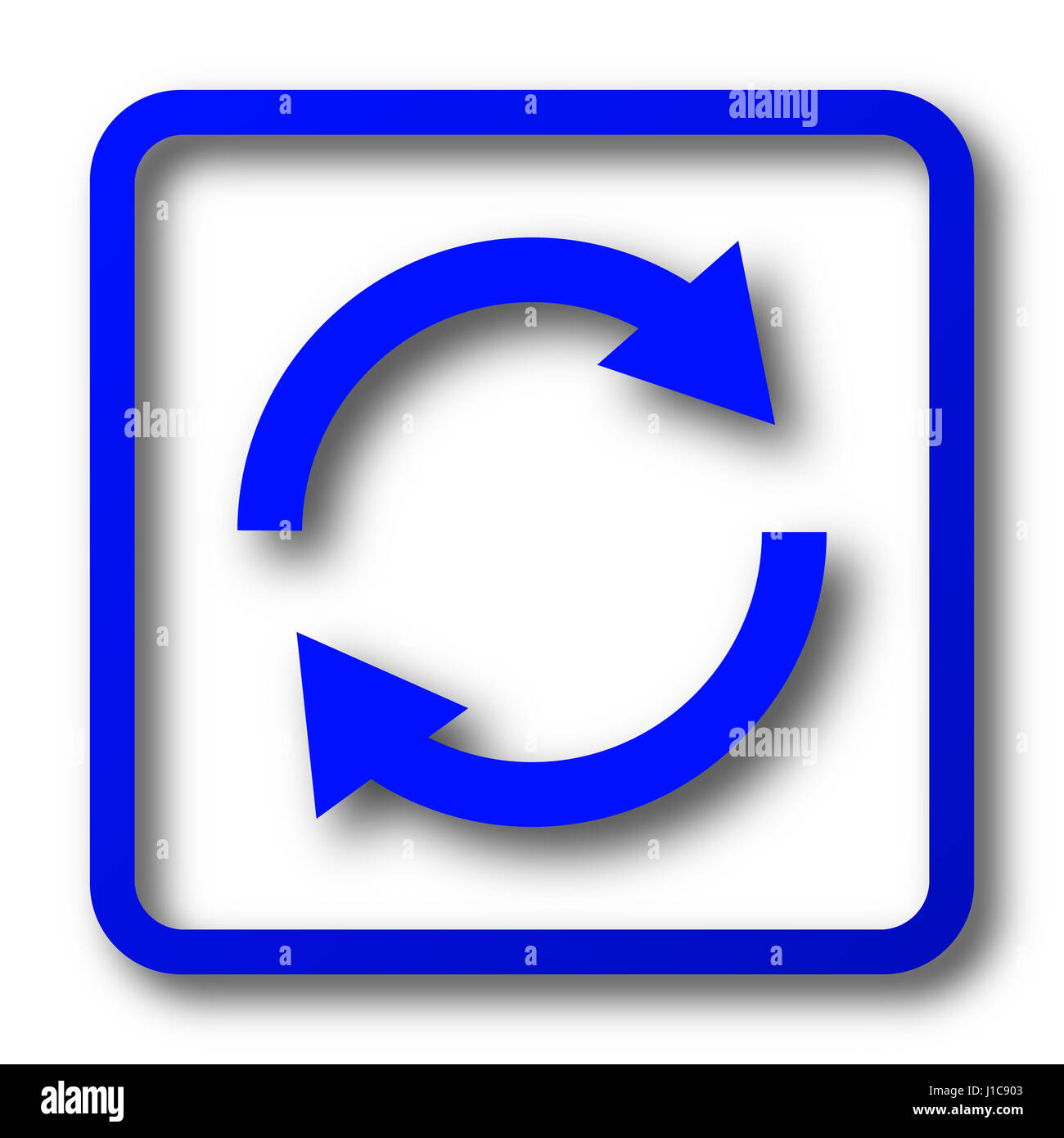 Reload two arrows icon. Reload two arrows website button on white ...