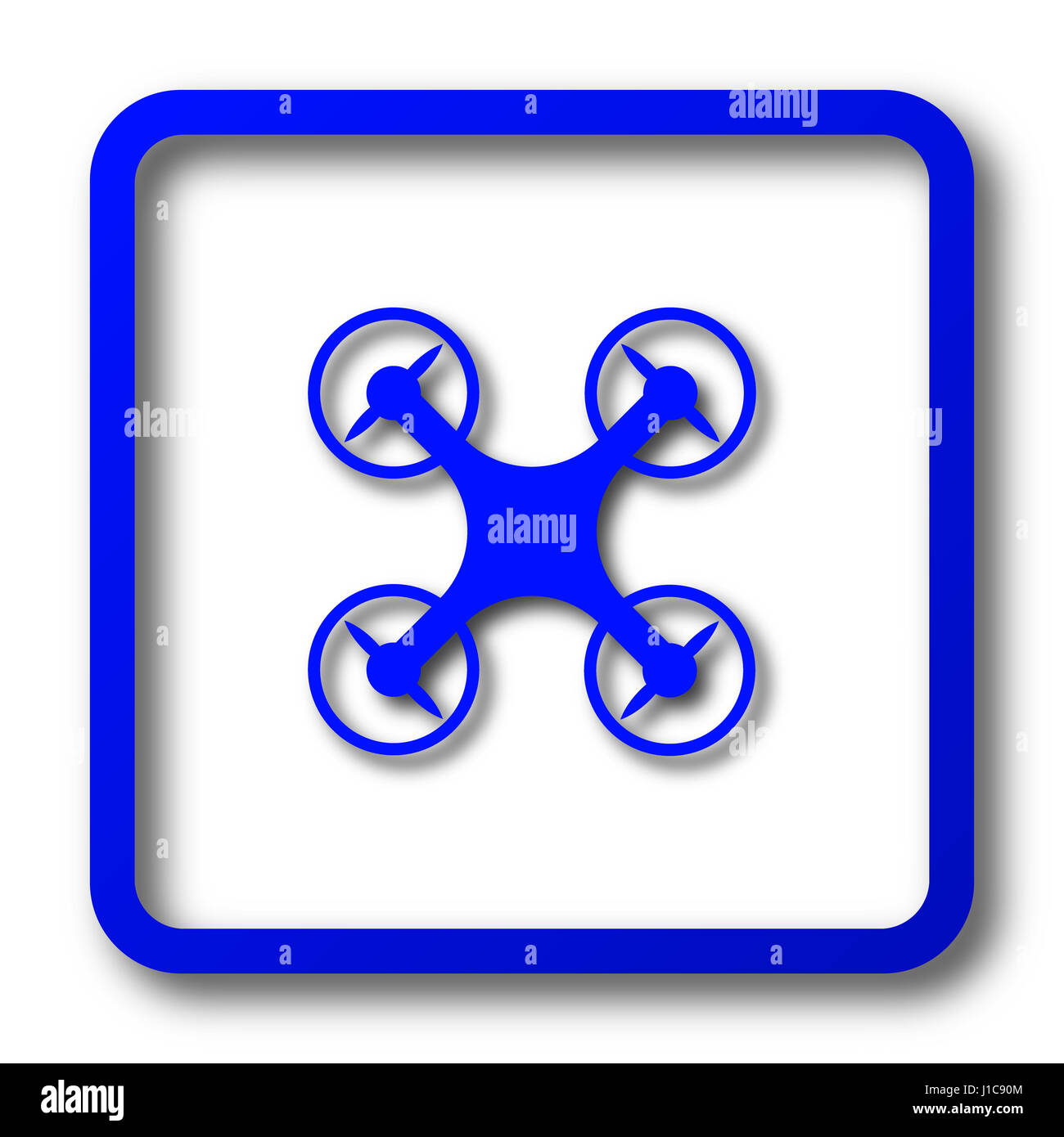 Drone icon. Drone website button on white background Stock Photo - Alamy