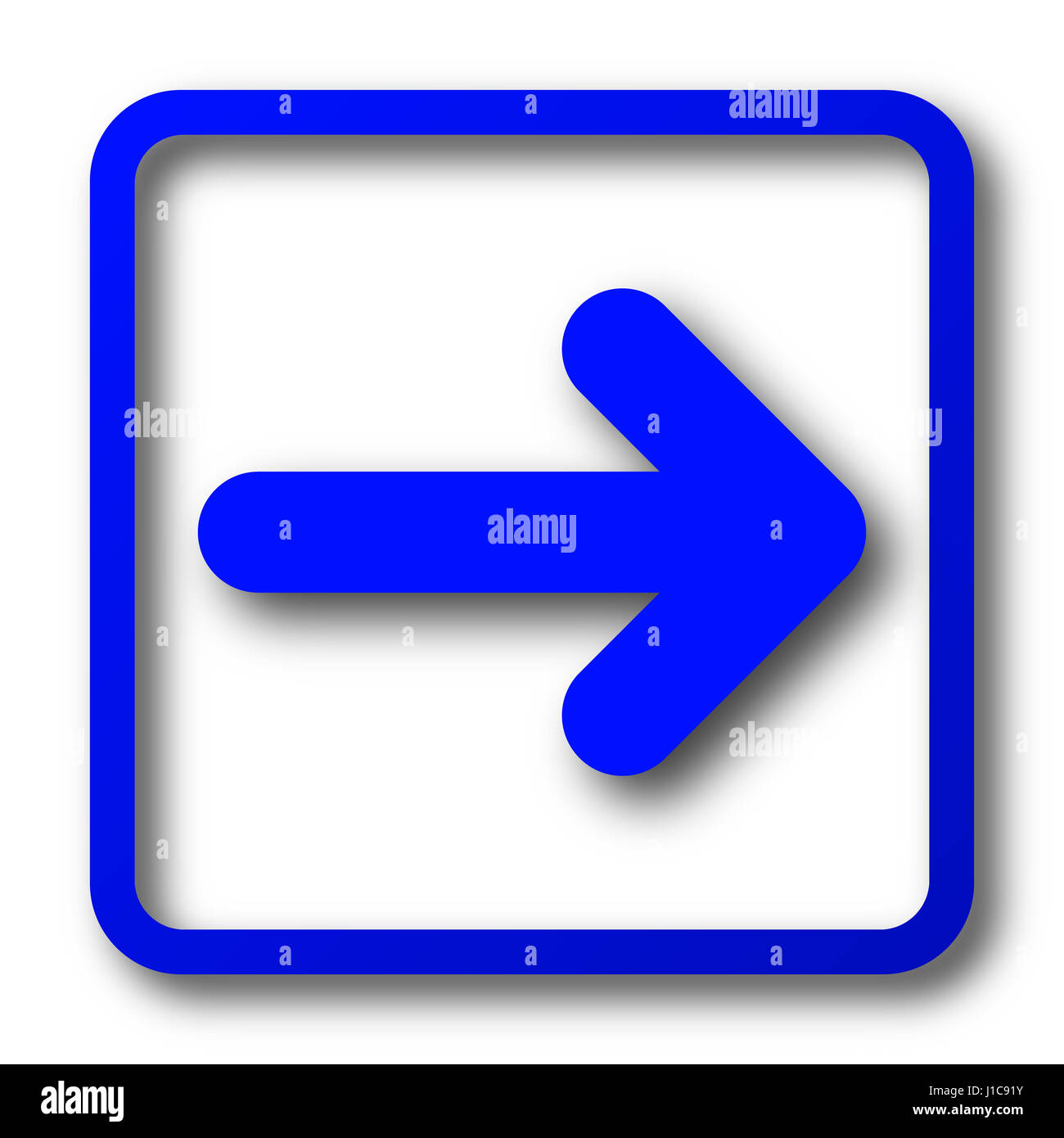 Right arrow icon. Right arrow website button on white background Stock ...