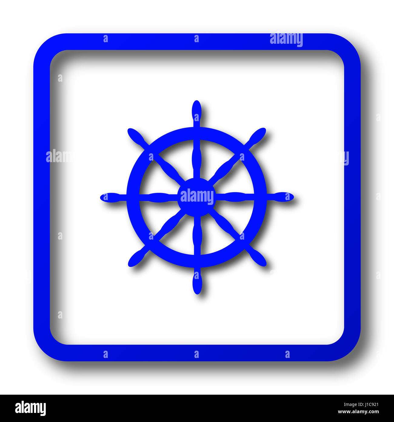 Nautical wheel icon. Nautical wheel website button on white background ...