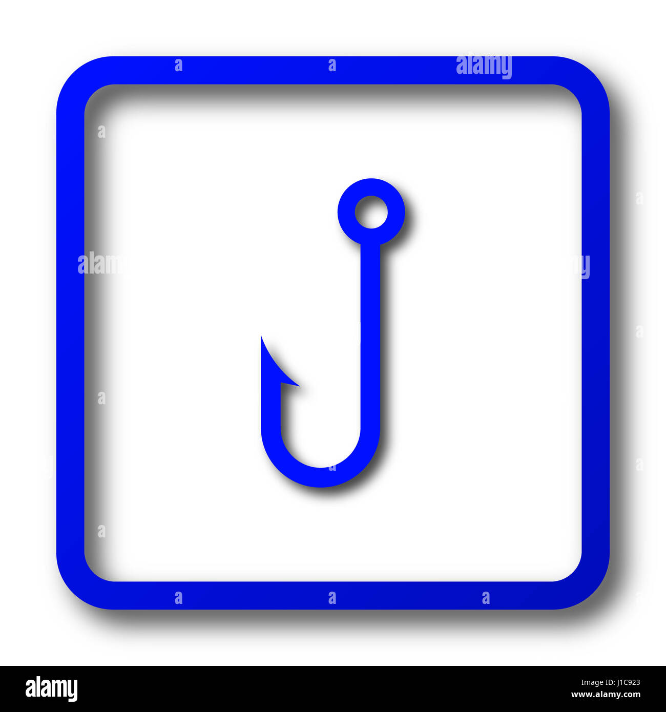 Fish hook icon. Fish hook website button on white background Stock ...