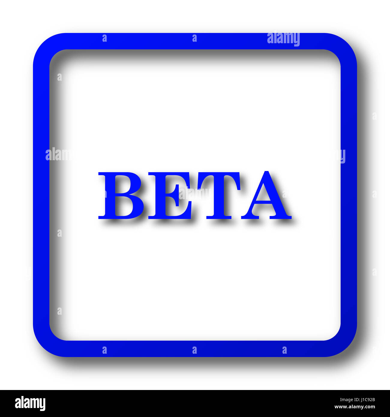 Beta icon. Beta website button on white background Stock Photo - Alamy
